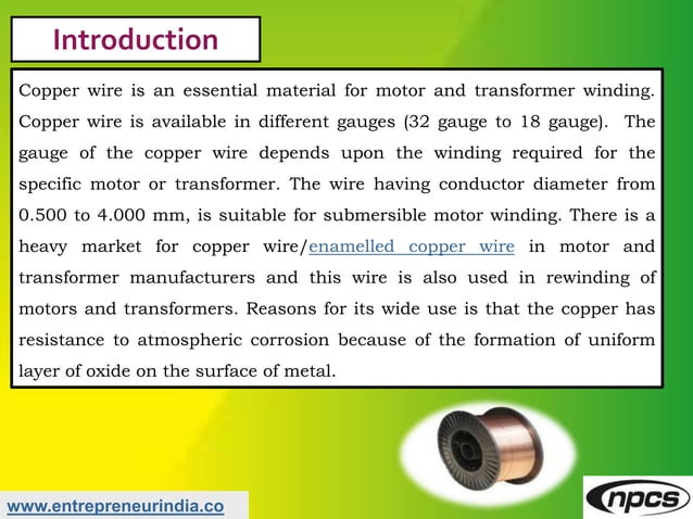 Copper wire drawing and enamelling | PPTX