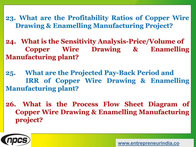 Copper wire drawing and enamelling | PPTX