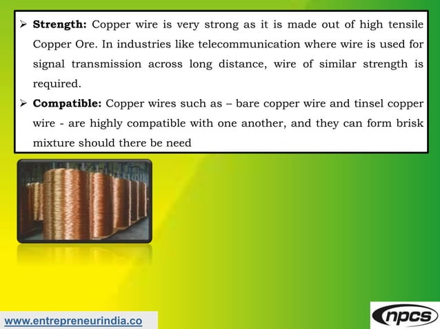 Copper wire drawing and enamelling | PPTX
