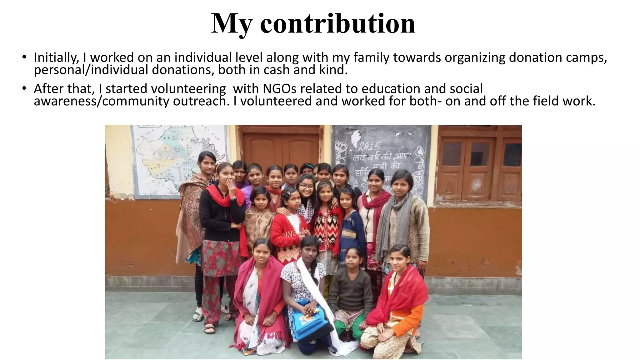 Community outreach/social work: Working with NGOs | PPT