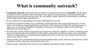 Community outreach/social work: Working with NGOs | PPT