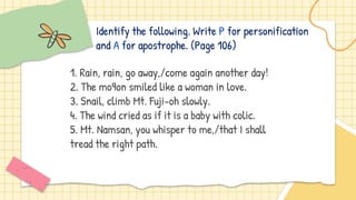 Figures of Speech that shows Personification and Apostrophe | PPTX