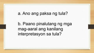 Ang Hele ng Ina sa Kanyang Panganay Tula mula sa Uganda | PPTX