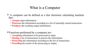 Computer Organization Subject-Basic Functional units of Computers | PPT