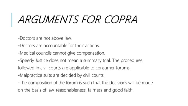 Copra(consumer protection act) public health dentistry | PPTX | Legal ...