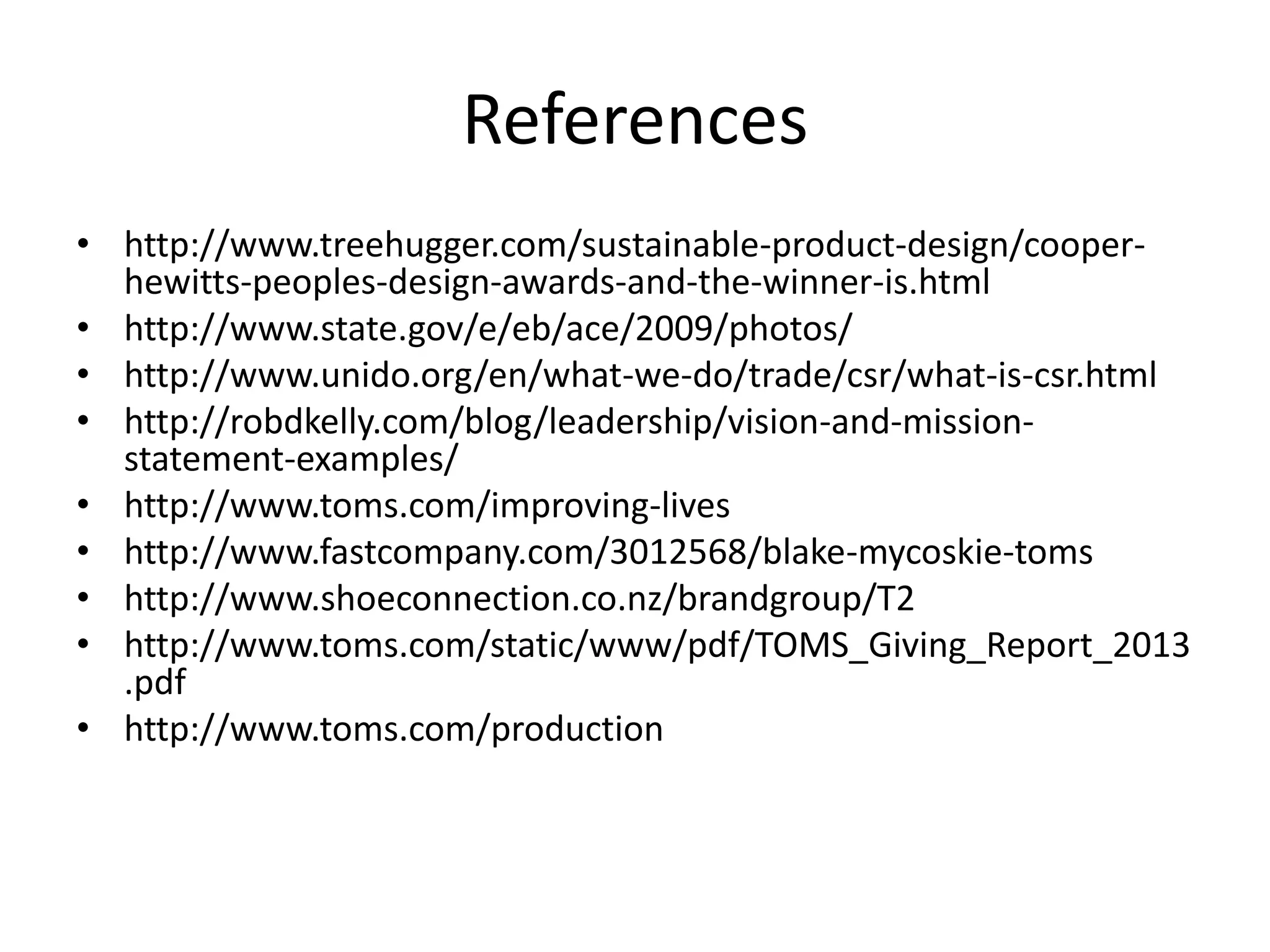 Toms Shoe presentation | PDF