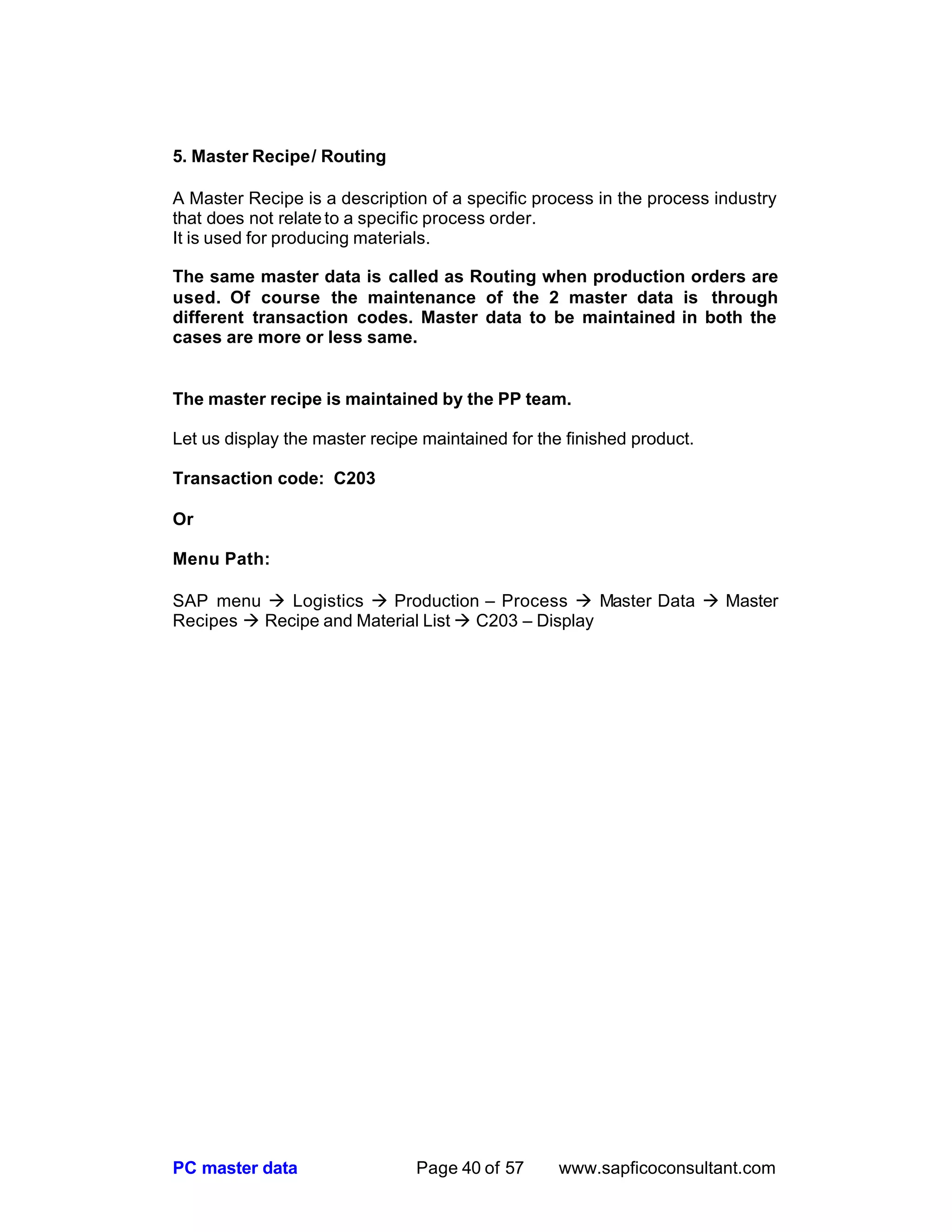 Co product costing master data | PDF