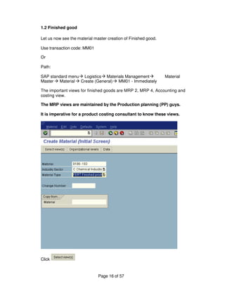 Co product costing master data | PDF