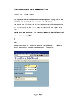 Co product costing master data | PDF