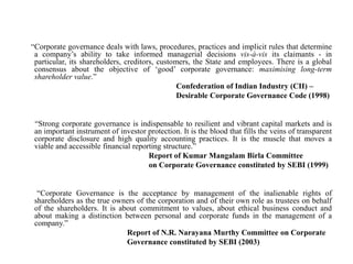 Coprorate governance study material lession 1 | PPT