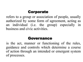 Coprorate governance study material lession 1 | PDF