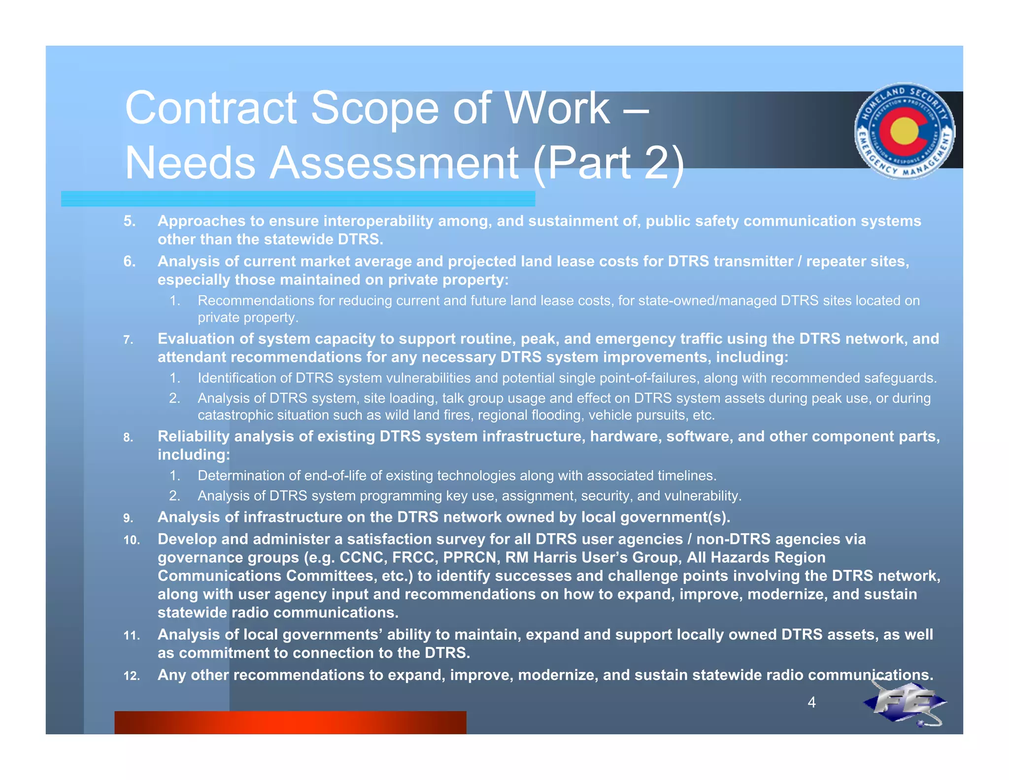 Colorado Public Safety DTR System Assessment Project Update | PDF