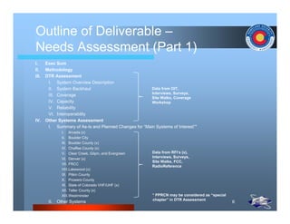 Colorado Public Safety DTR System Assessment Project Update | PPT