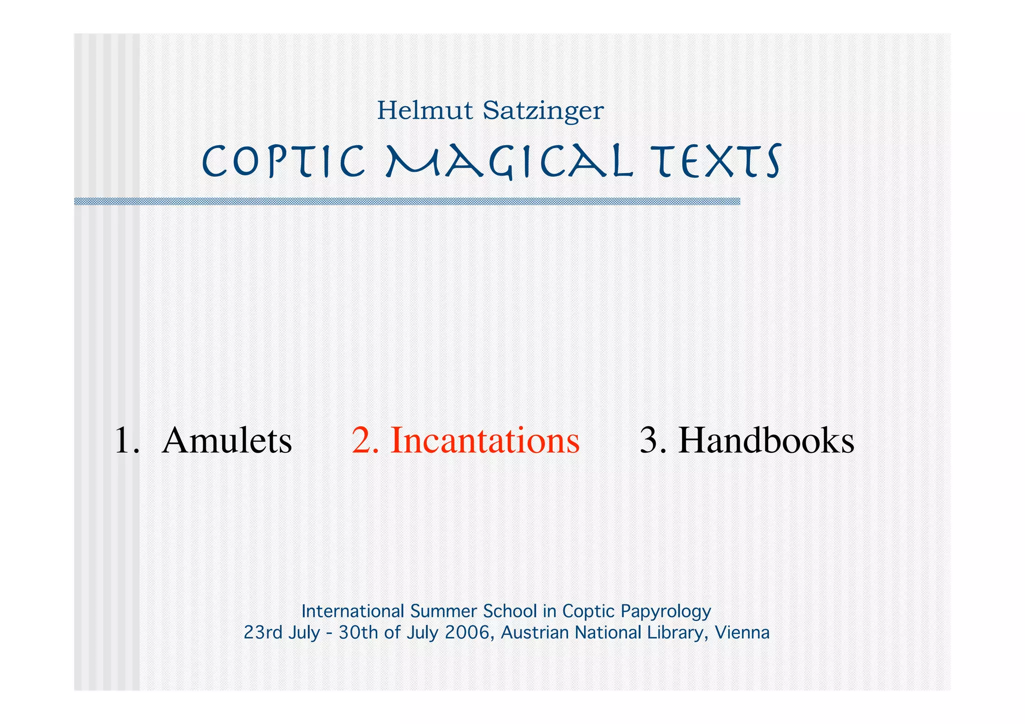 Coptic Magical Texts | PPT
