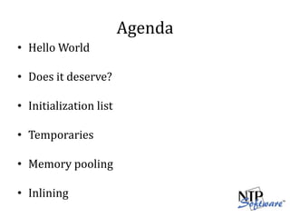 C++ Optimization Tips | PPTX