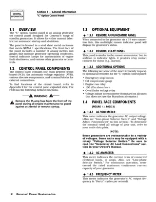 C option control panel operator's manual Generac | PDF