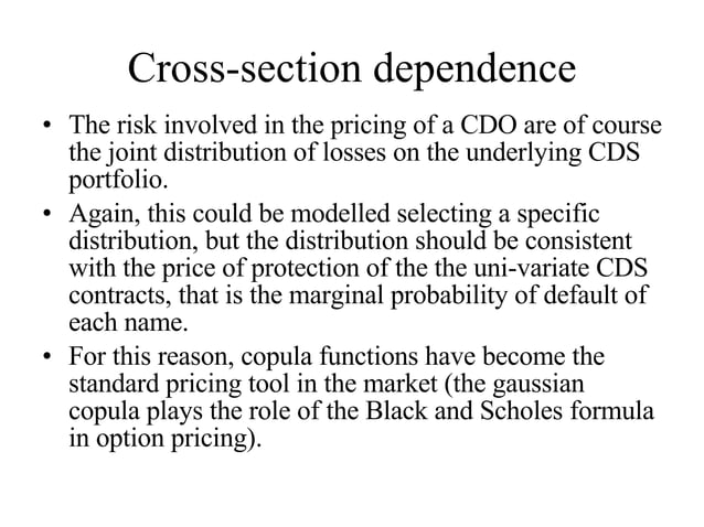 Copula Based Model For The Term Structure Of Cdo Tranches Ppt