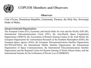 United Nations Committee on the Peaceful Uses of Outer Space (COPUOS ...