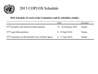 United Nations Committee on the Peaceful Uses of Outer Space (COPUOS ...