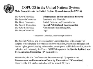 United Nations Committee on the Peaceful Uses of Outer Space and the UN ...