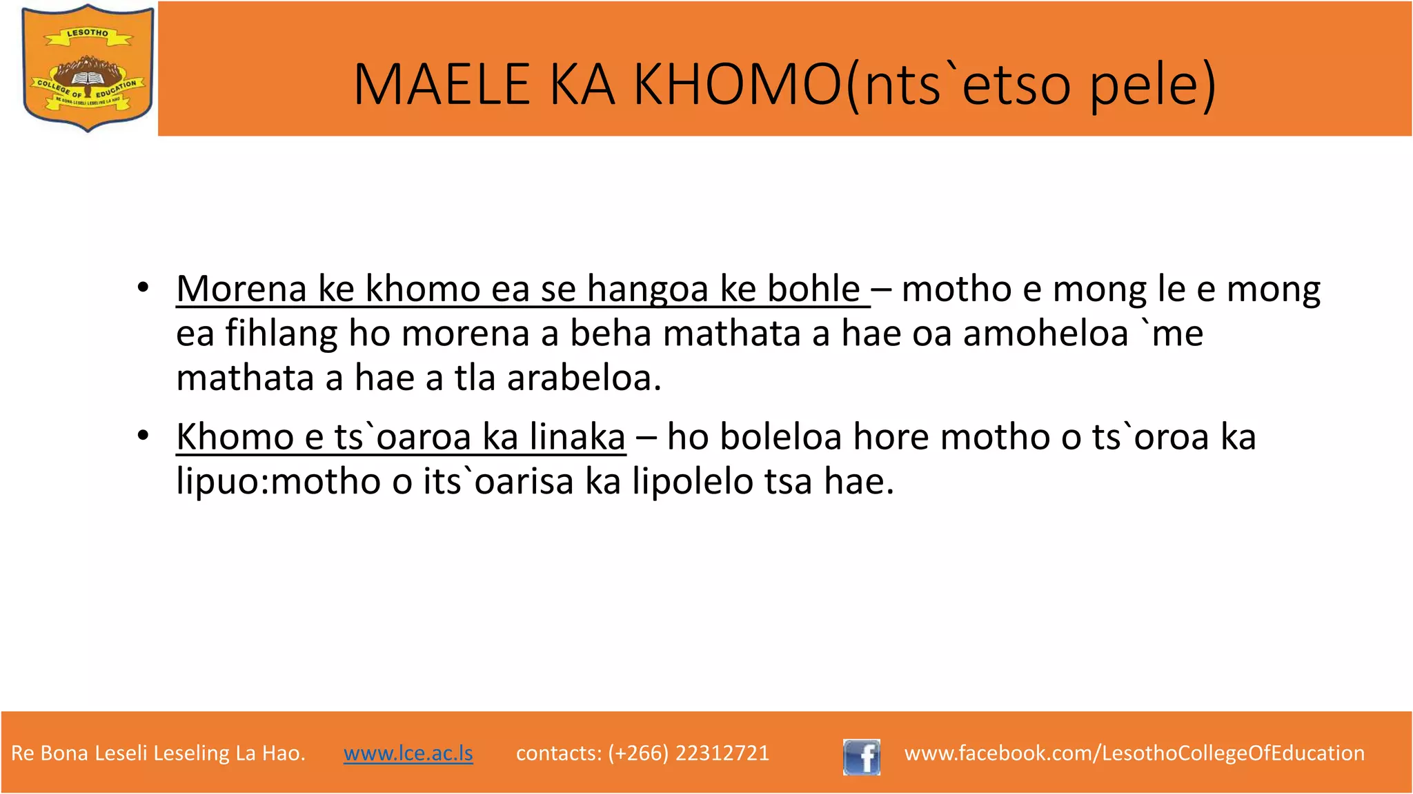 Maele a Sesotho | PPTX