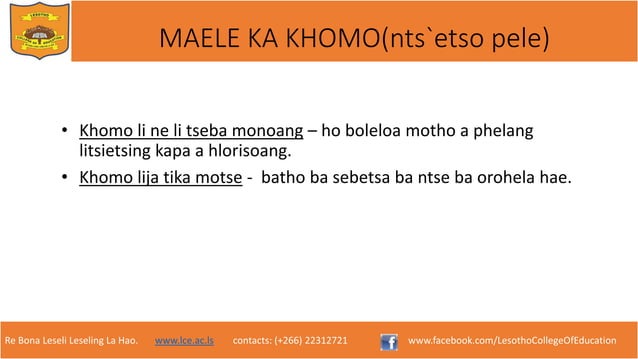 Maele a Sesotho | PPTX