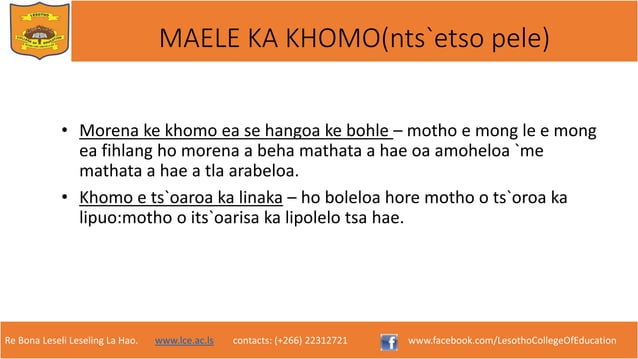 Maele a Sesotho | PPTX