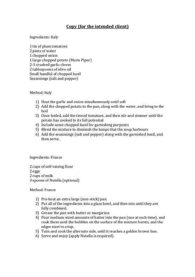 Copy list Of Recipes Copy list Of Recipes