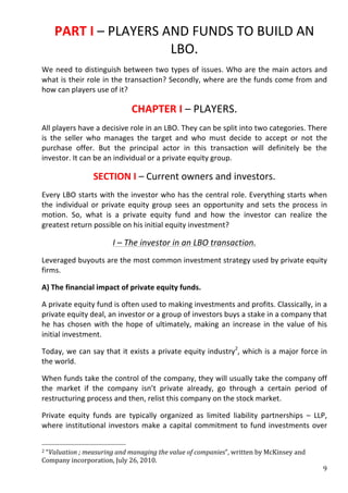 Leveraged-Buyouts; Market mechanism, Tax shield and exiting of an LBO | PDF