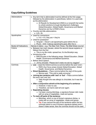 Copy-Editing Guidelines | PDF