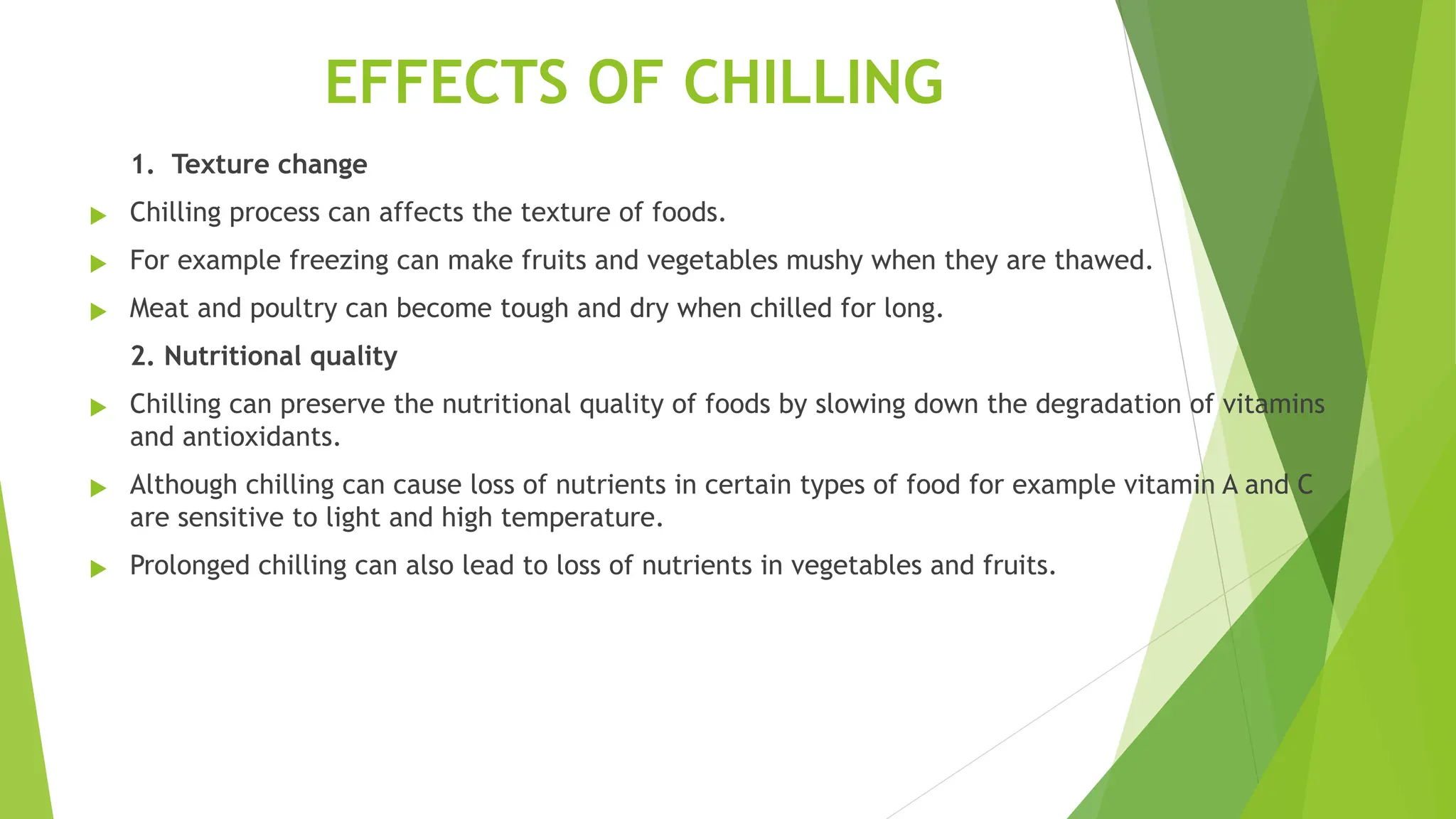 Chilling in food processing and preservation | PDF