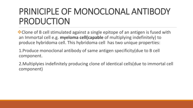 Conceptual Understanding of Monoclonal Bodies Production via Hybirdoma ...