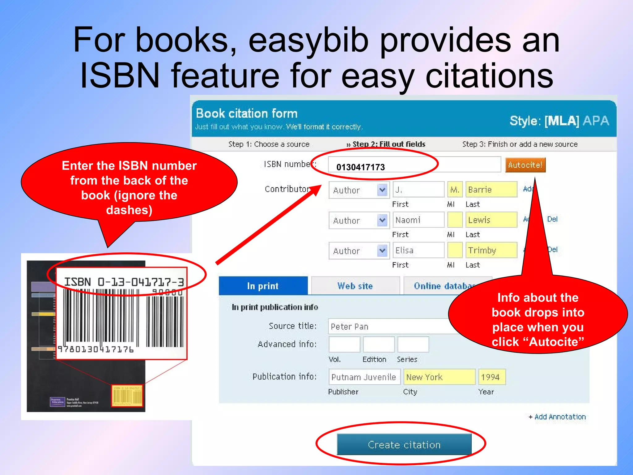 Citing Sources with easybib.com