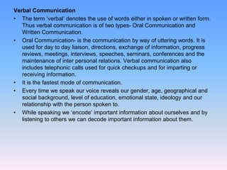 verbal comunication and wriiten communation | PPT