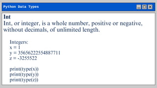 Comprehensive Guide to Python Variables and Data Types for Beginners | PDF