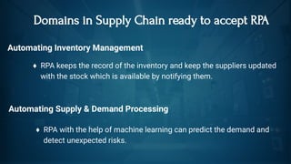 Robotic Process Automation in Supply Chain Management | PDF