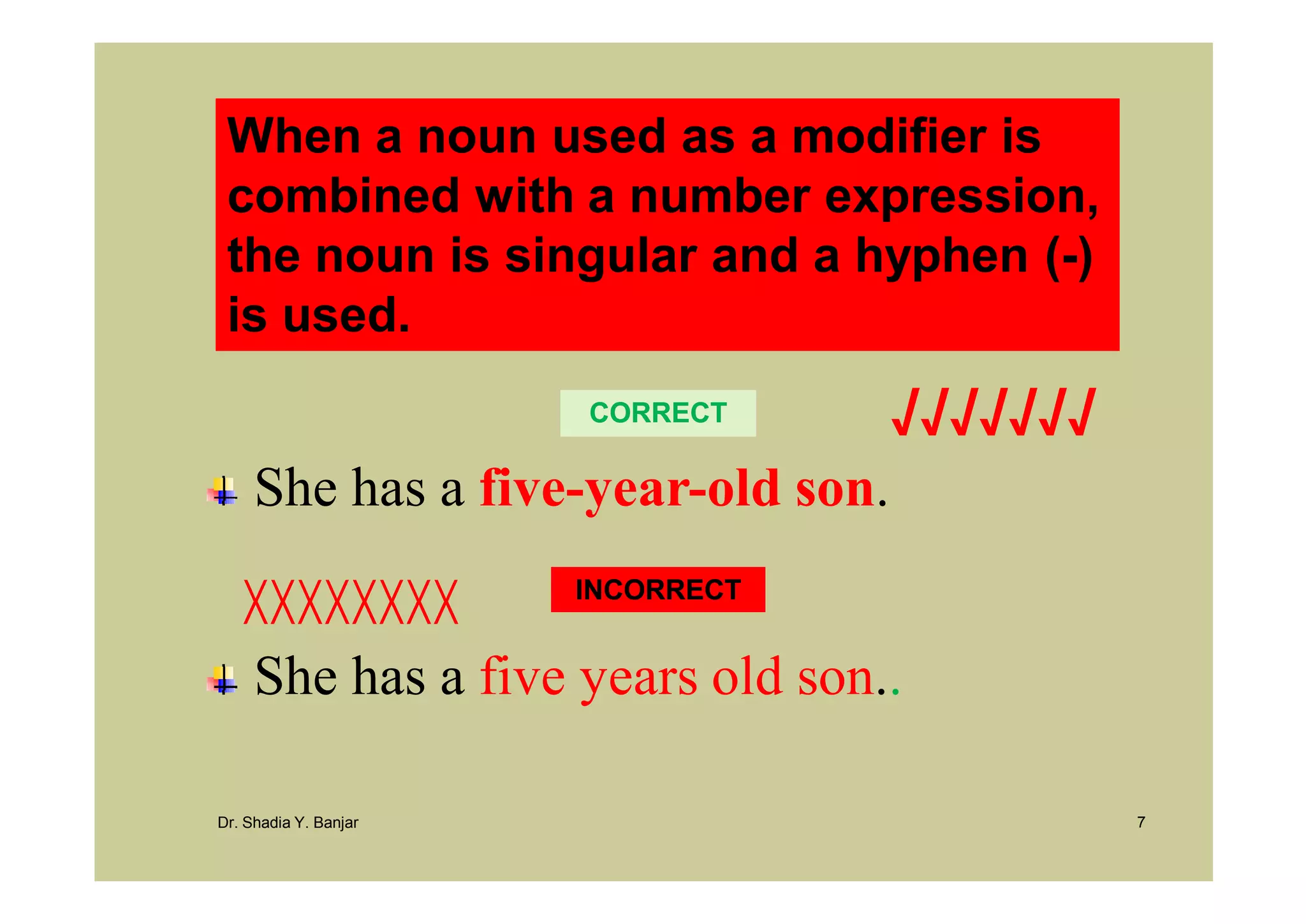 Nouns As Modifiers, By Dr Shadia [Compatibility Mode] | PDF