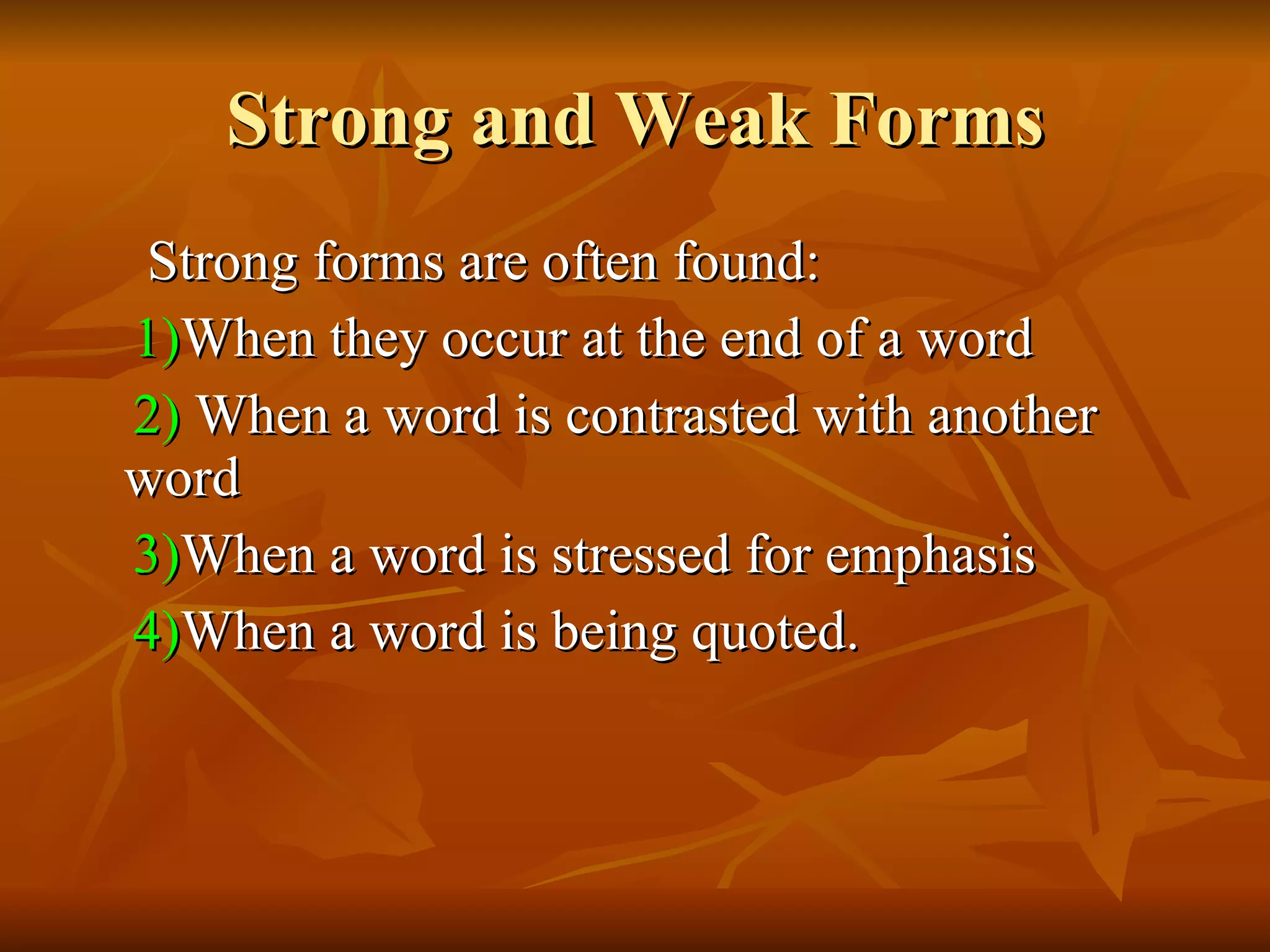 Copy Of Presentation On Weak Syllables | PPT