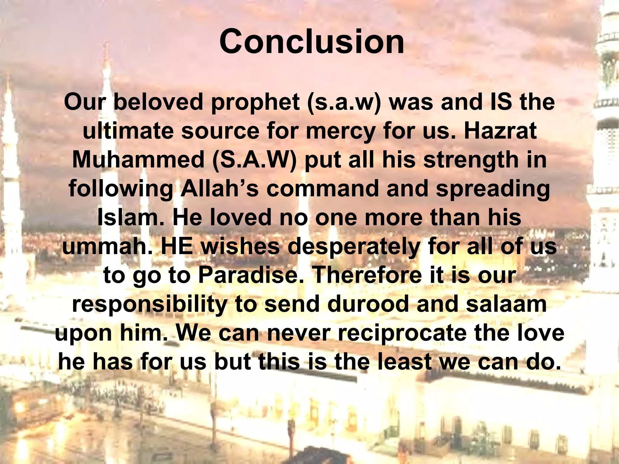 Copy Of Presentation1 Holy Prophet Muhammed S.A.W | PPT