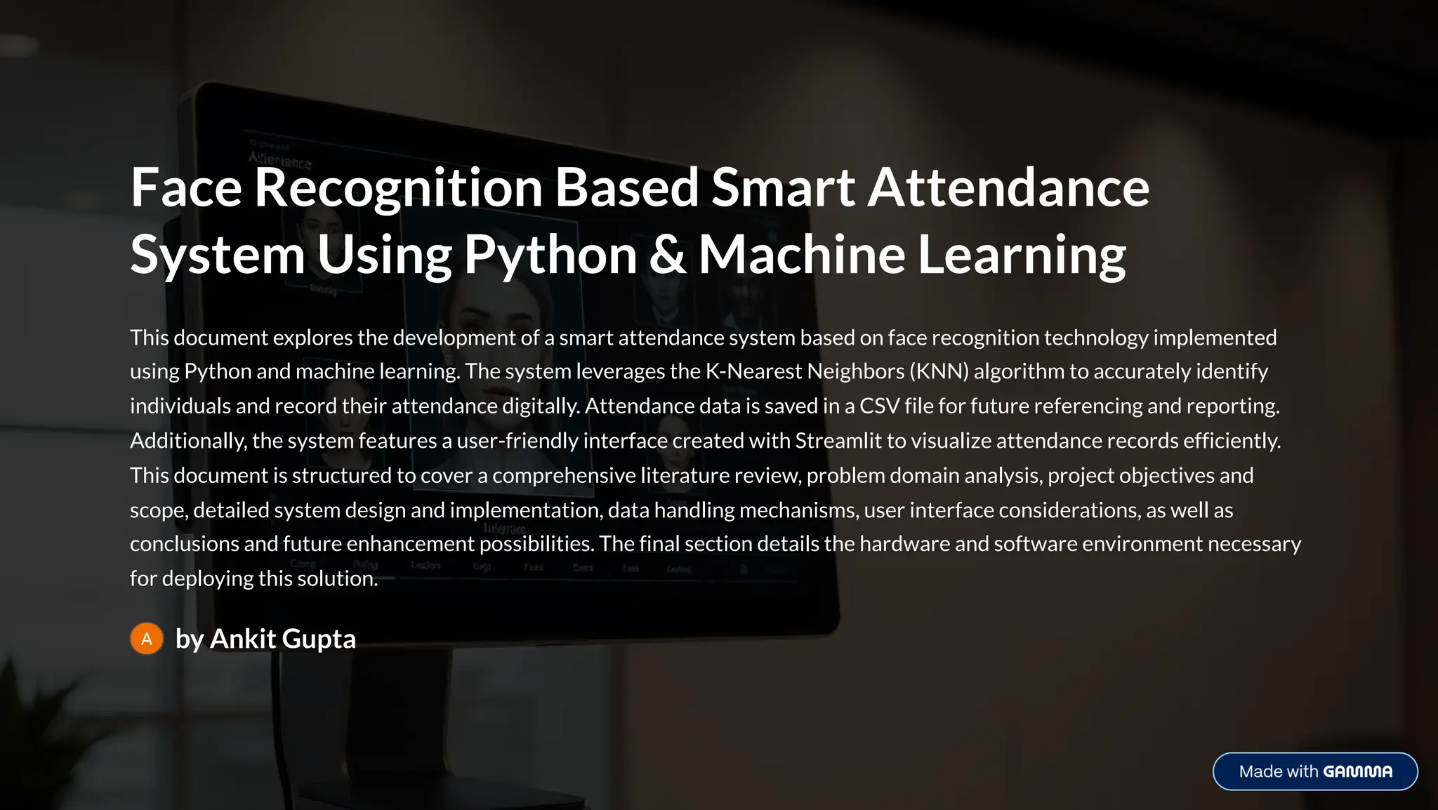 face recognition system based attendance presentation | PDF