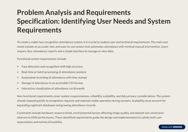 face recognition system based attendance presentation | PPT
