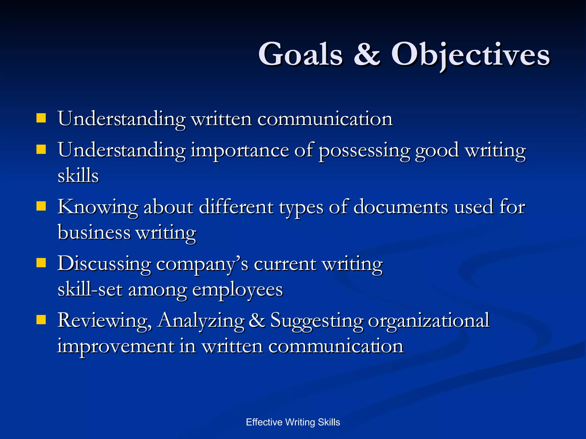 Writing Skills (Written Communication) | PPT