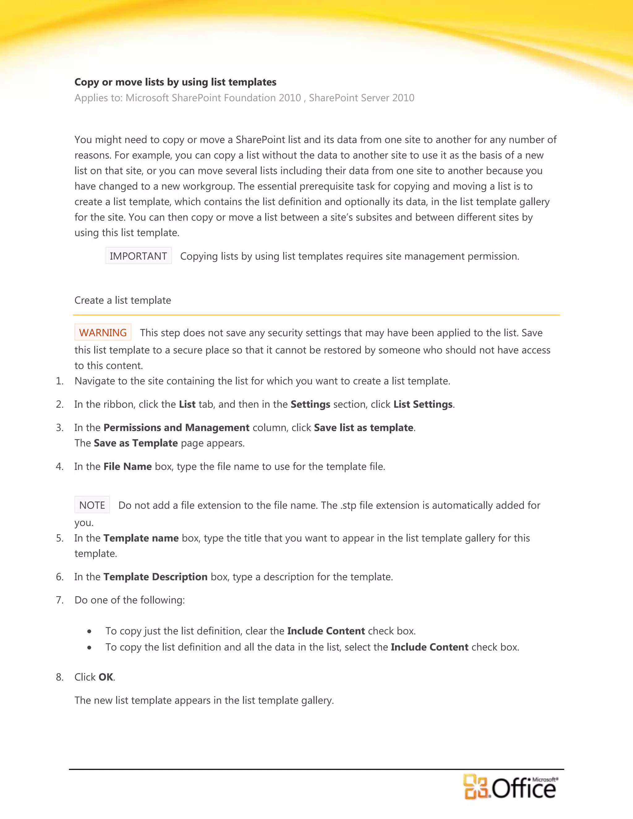 Copy or Move Lists by Using List Templates - EPC Group - SharePoint ...