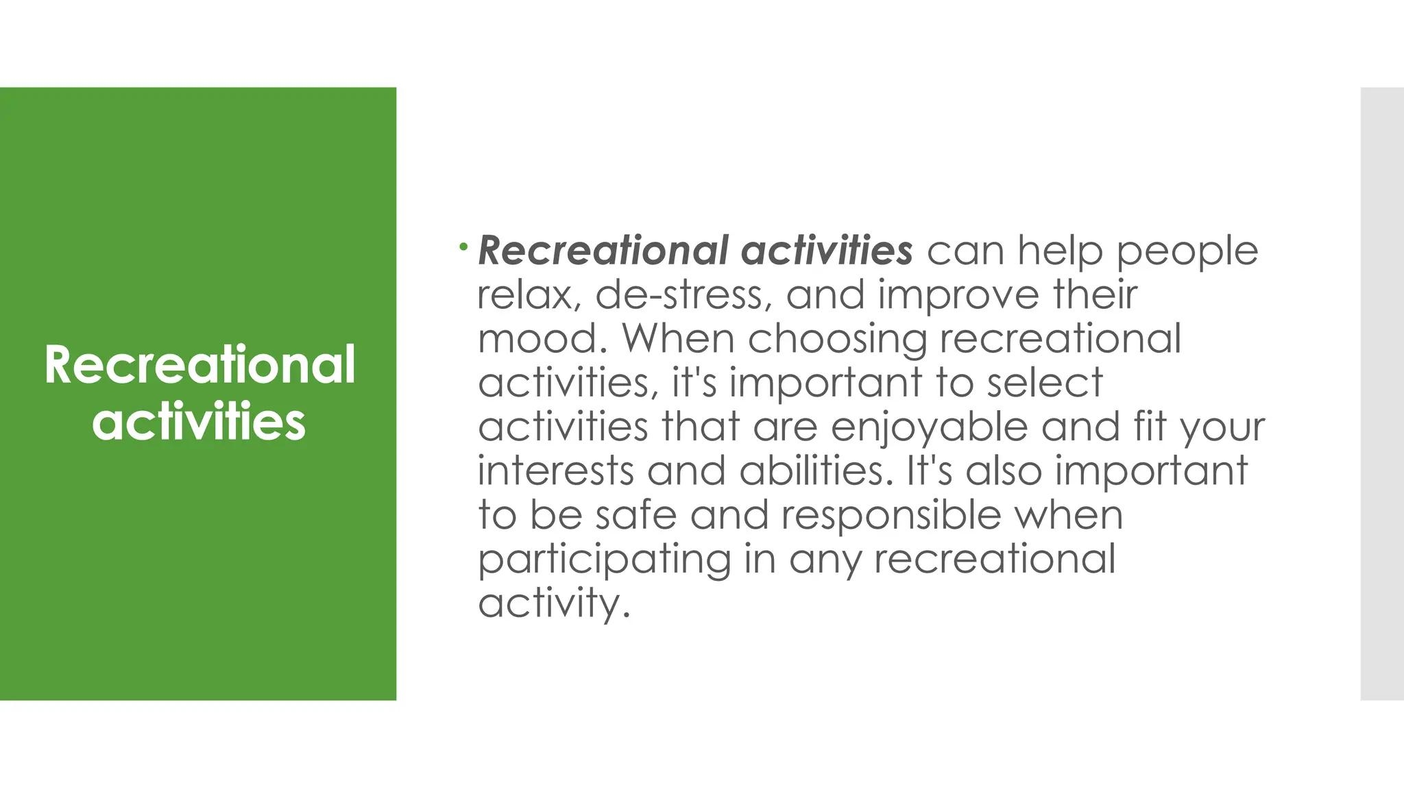 POWERPOINT IN PE4-RECREATIONAL_ACTIVITIES | PPTX