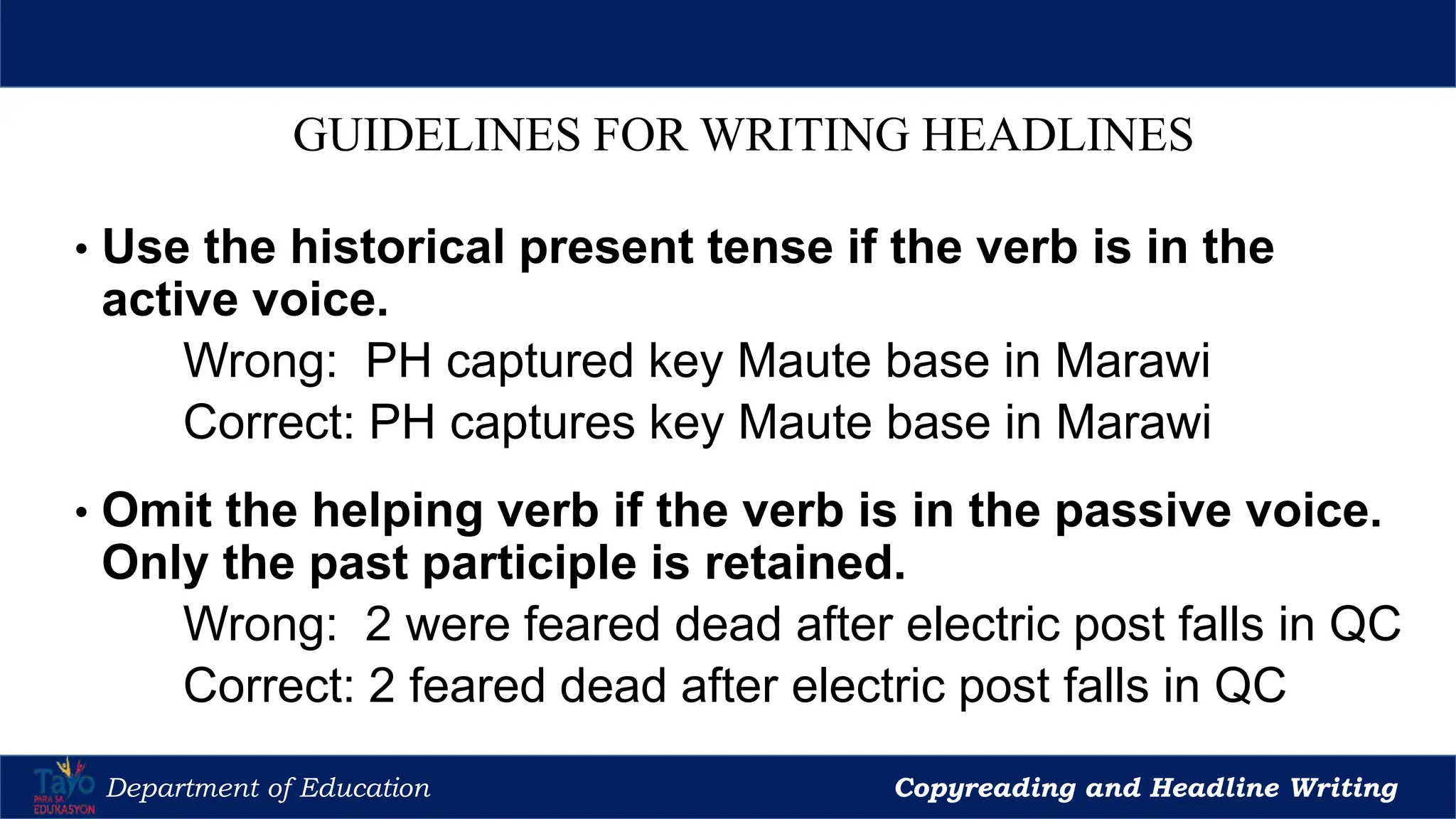 Copy-reading-headline-writing (training guide) | PPT