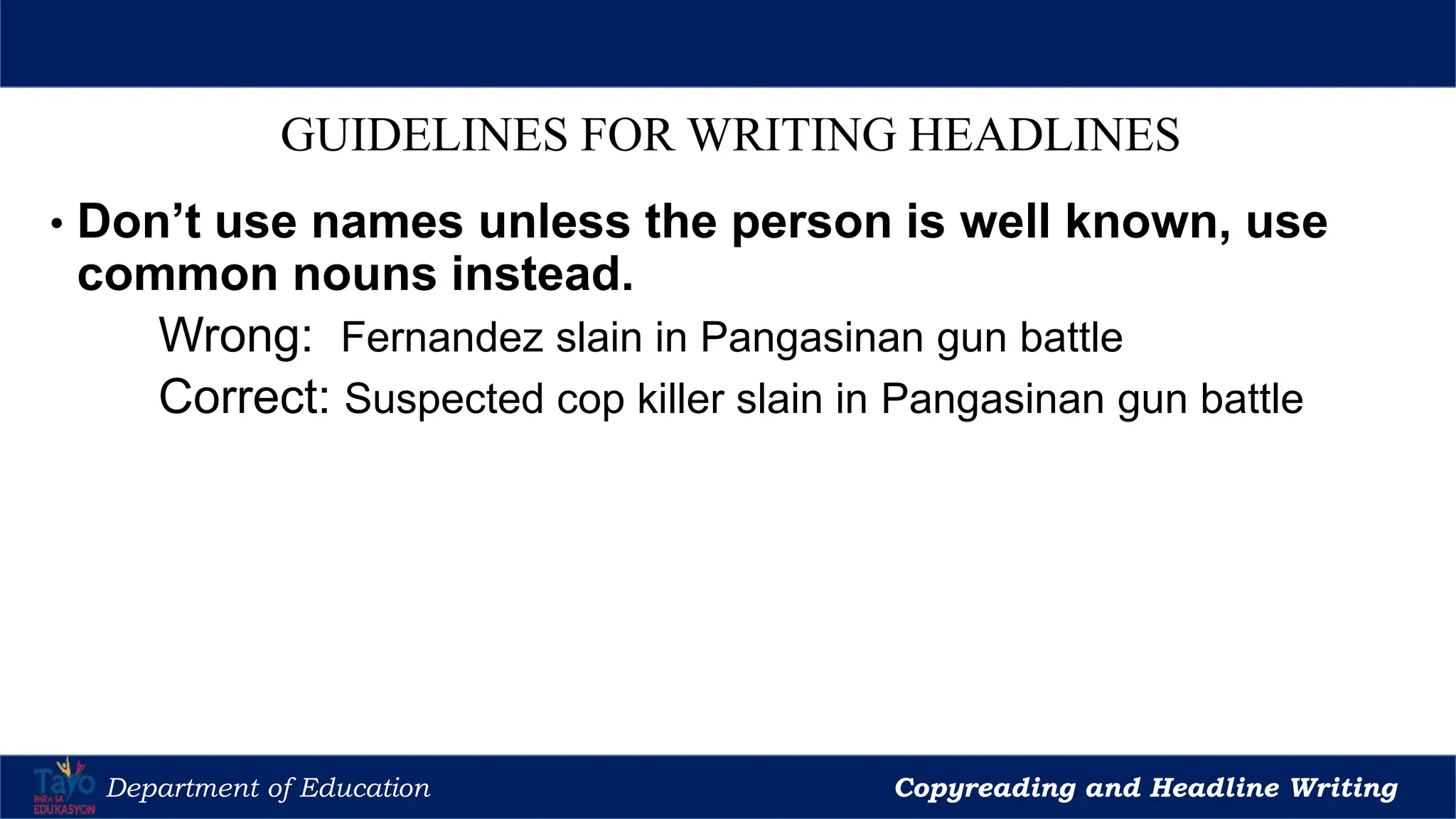 Copy-reading-headline-writing (training guide) | PPT