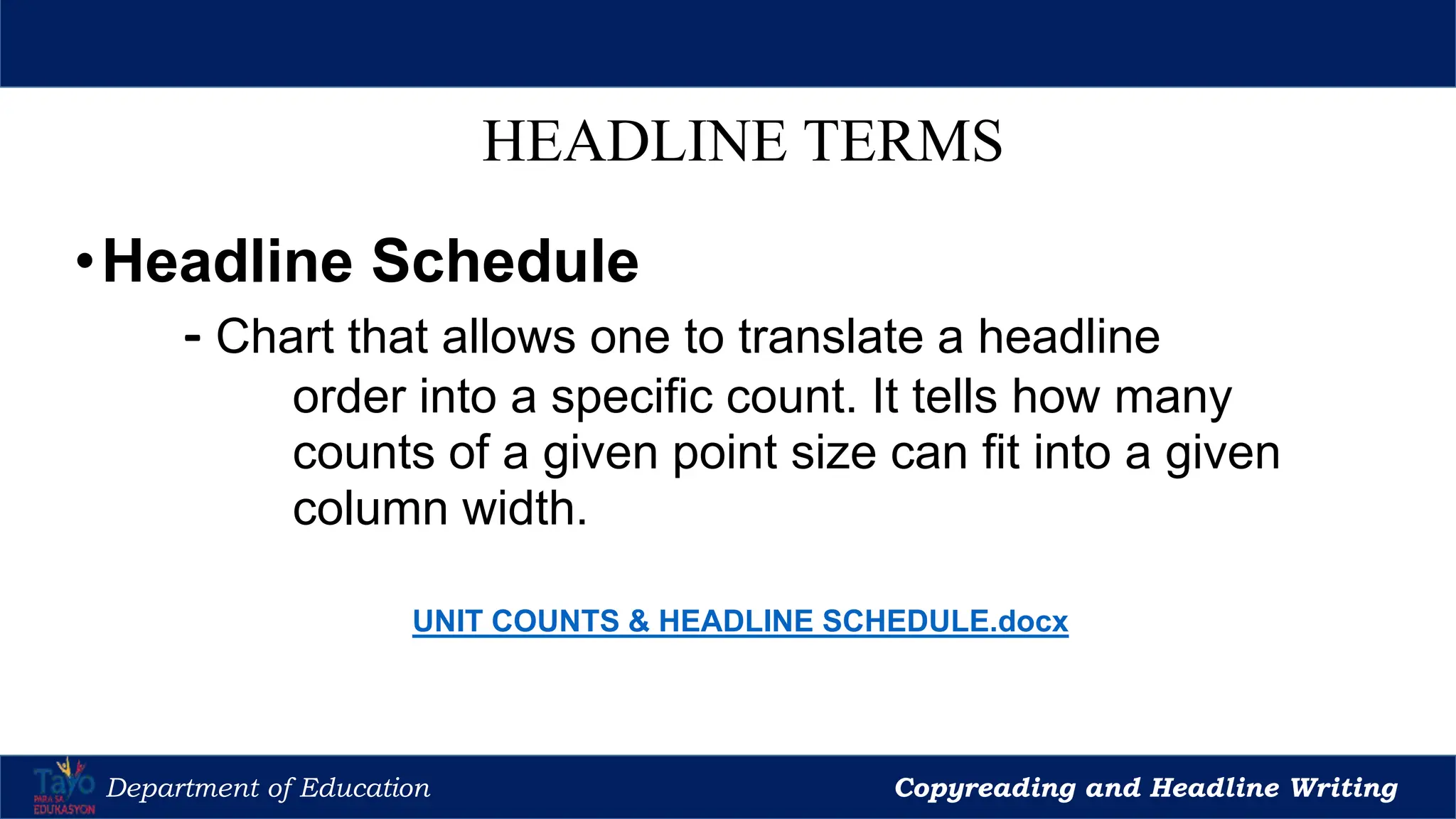 Copy-reading-headline-writing (training guide) | PPT
