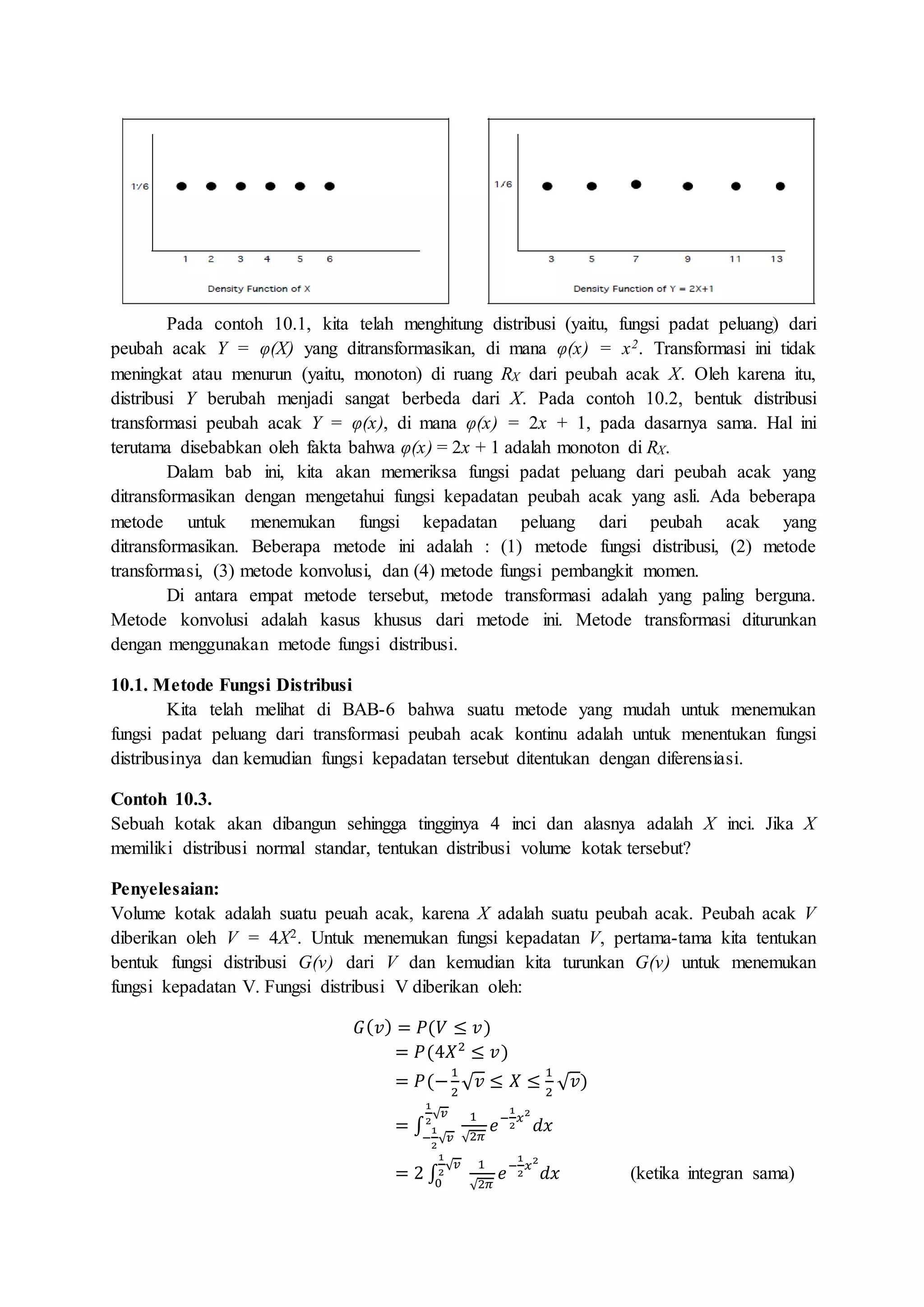 Transformasi Peubah Acak dan Distribusinya | DOCX