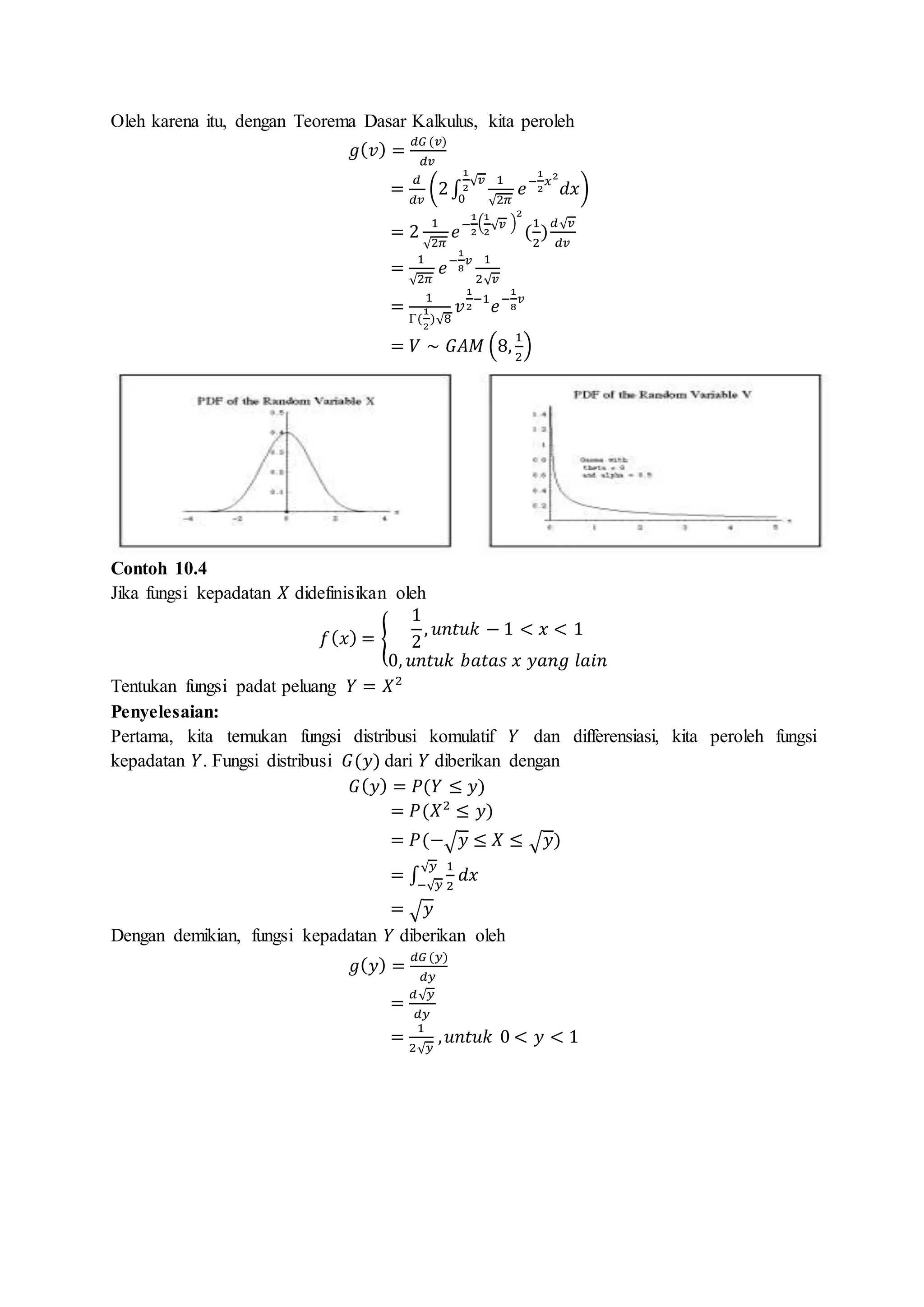 Transformasi Peubah Acak dan Distribusinya | DOCX