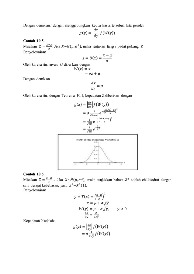 Transformasi Peubah Acak dan Distribusinya | DOCX